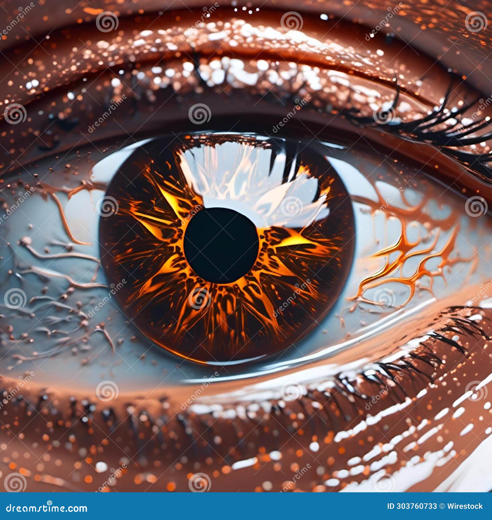 AI Generated Illustration of a Human Eye, Featuring a Watermark in the ...