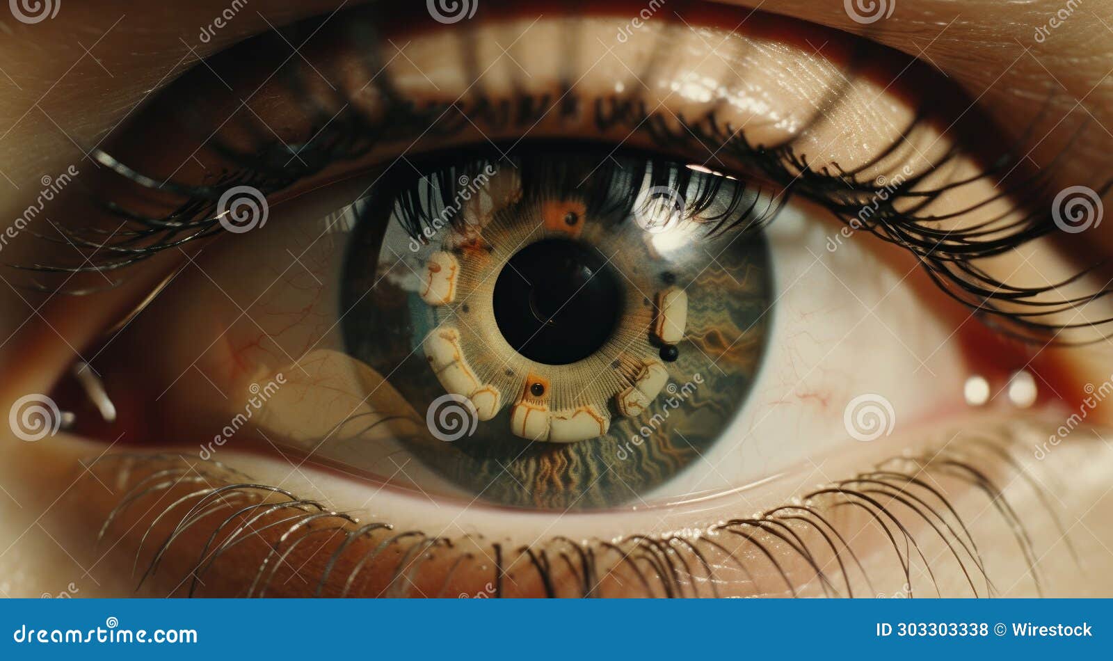 AI Generated Illustration of a Human Eye with Patterns Inside it Stock ...