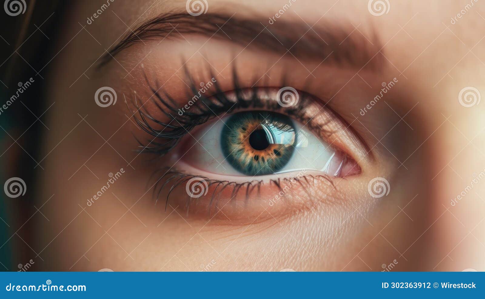 AI Generated Illustration of a Human Eye with a Unique Green Iris ...