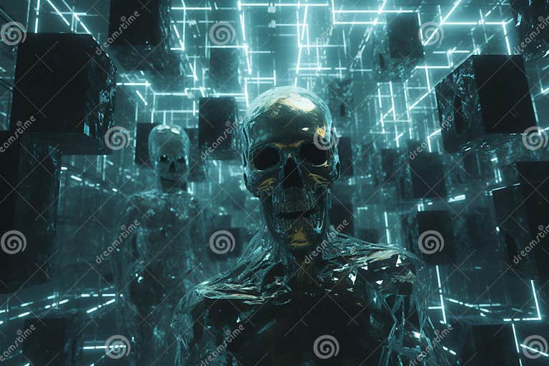 AI Generated Illustration of a Human Skeleton Situated in Front of a ...