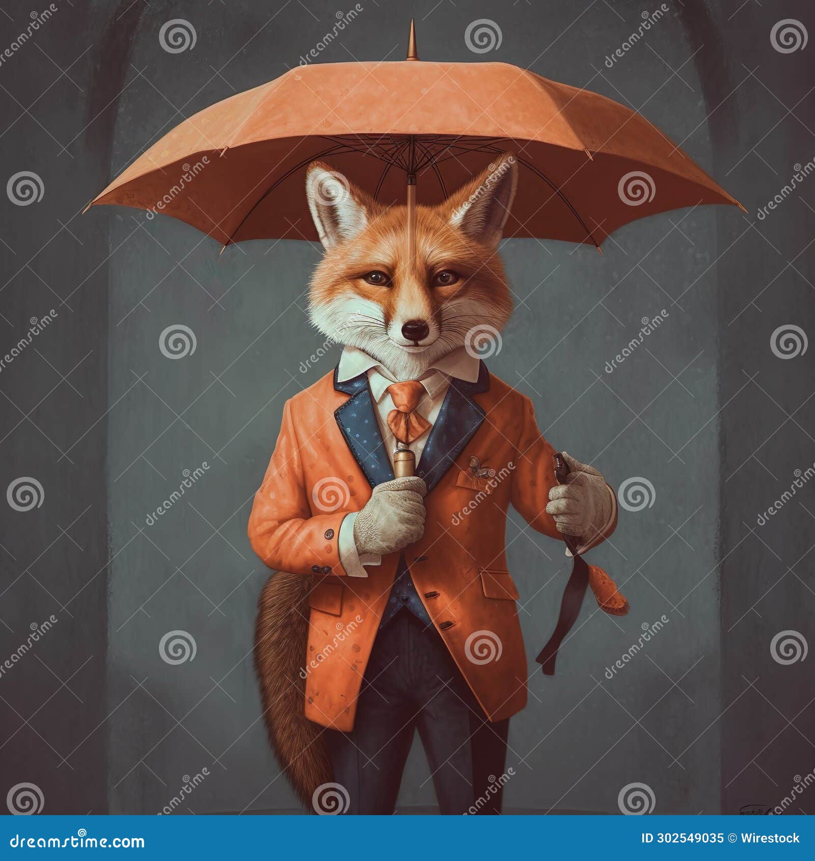 AI Generated Illustration of a Humanized Fox in a Professional Outfit ...