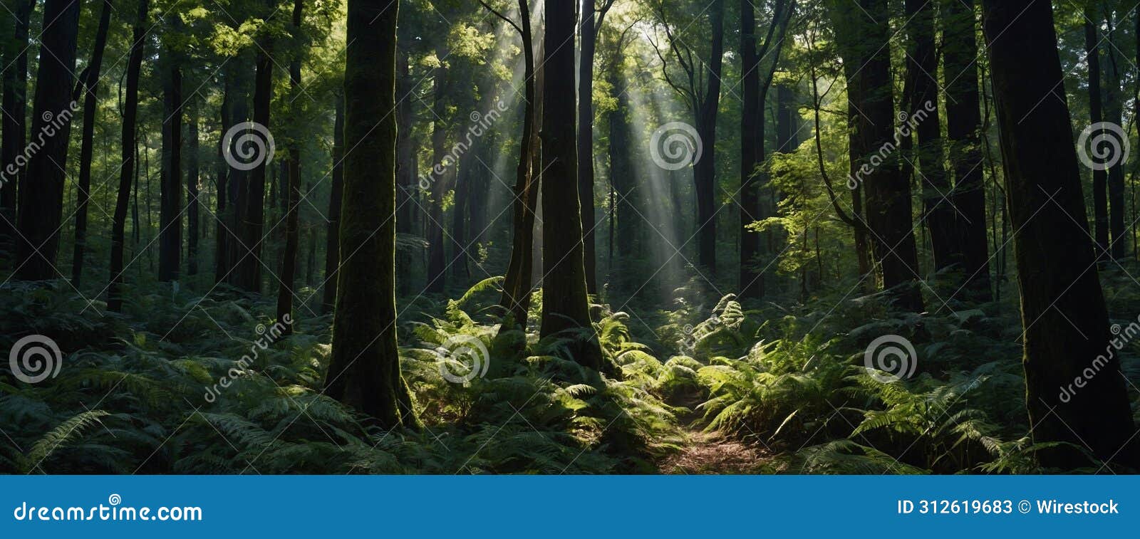 AI Generated Illustration of a Hyper-realistic Forest Scene with Lush ...