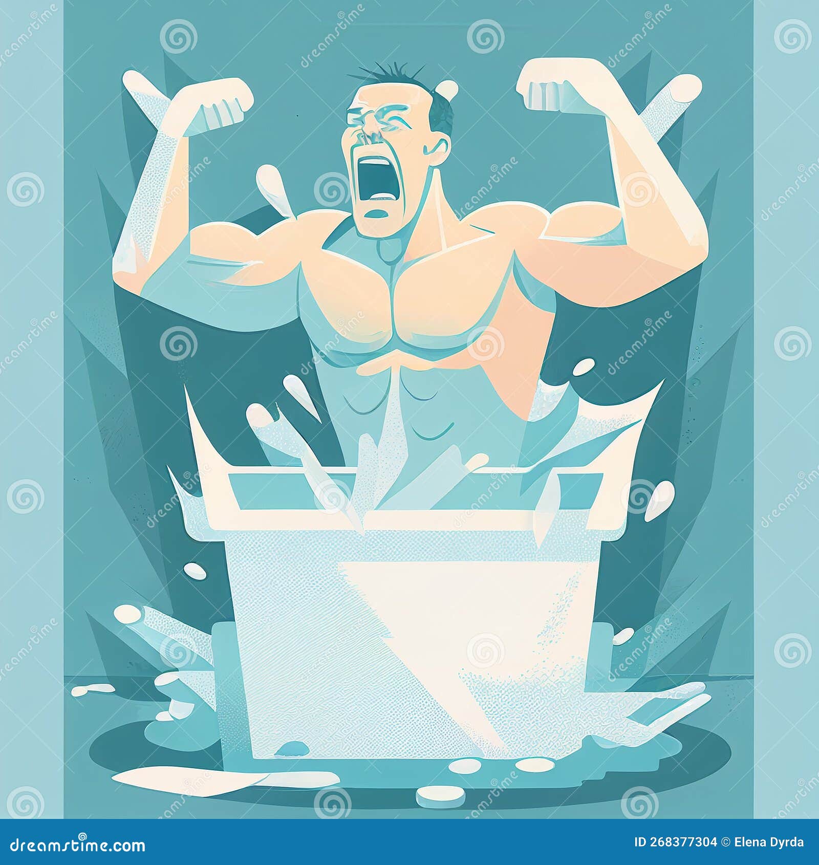 AI Generated Illustration of Ice Plunges and Cold Therapies Stock ...