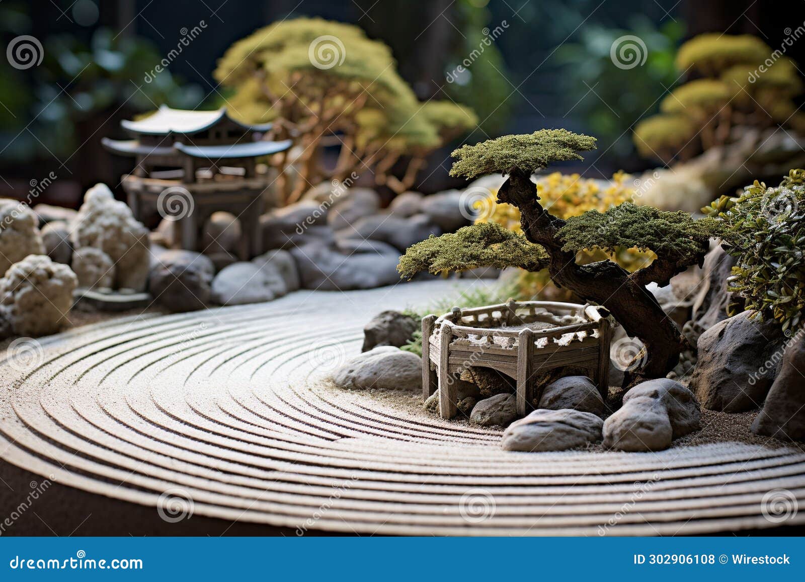 AI Generated Illustration of an Idyllic Miniature Garden Scene ...