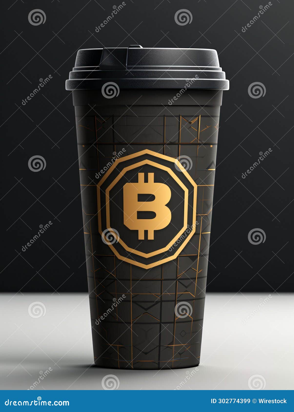 AI Generated Illustration of an Image of a Coffee Cup with a Printed ...