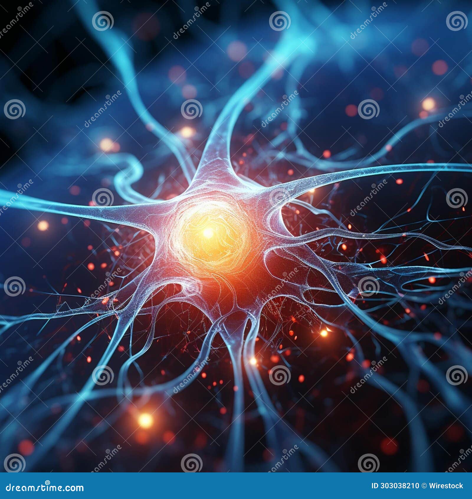 A Vibrant Collection of Neurons Stock Illustration - Illustration of ...