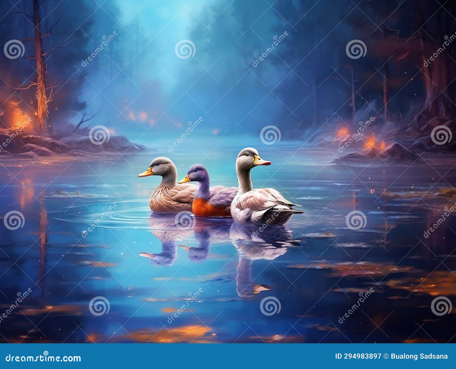 Ducks stock illustration. Illustration of imagine, migration - 294983897