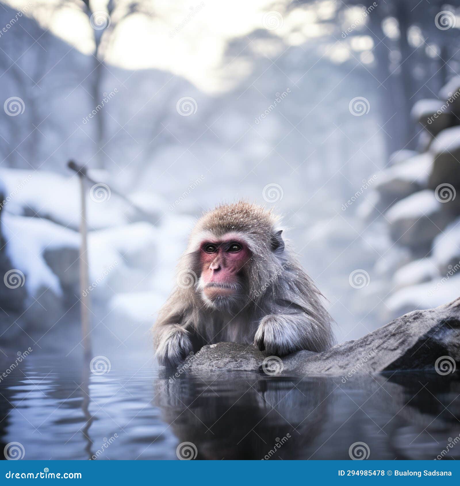Snow Monkey Family Illustration | CartoonDealer.com #249073860