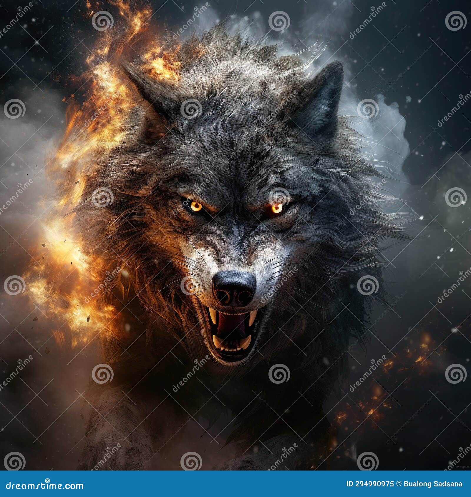 Wolf afraid stock illustration. Illustration of wildlife - 294990975