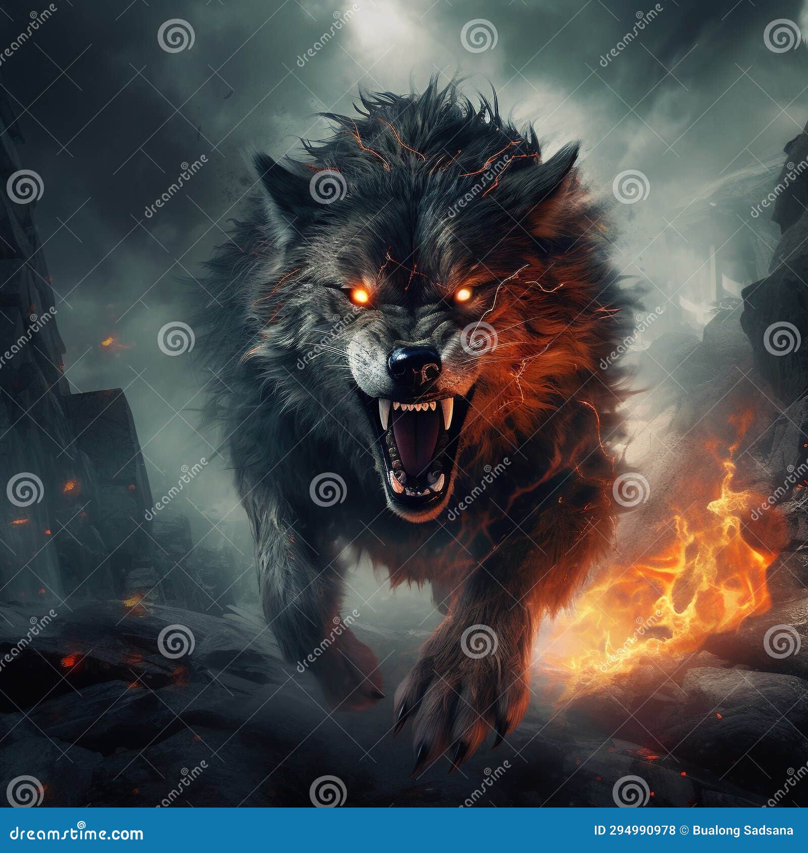 Wolf afraid stock illustration. Illustration of check - 294990978