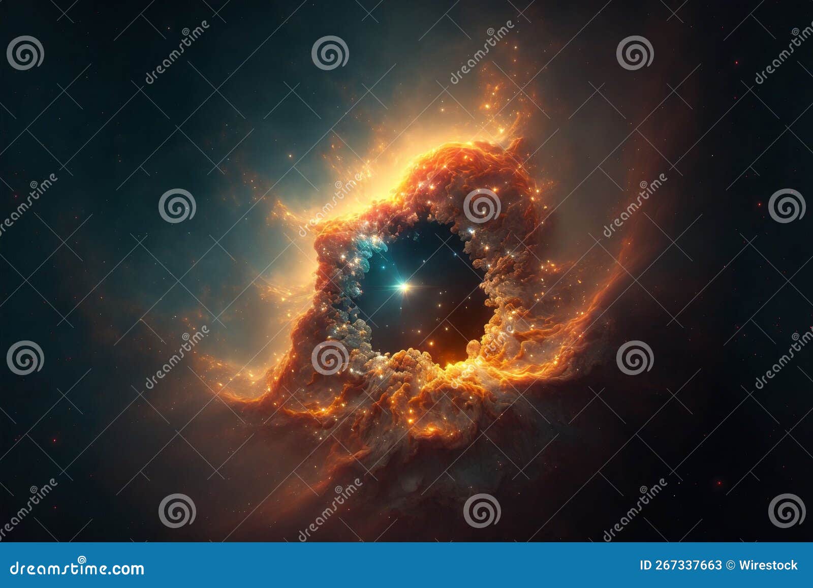 AI Generated Illustration of an Imaginary Galaxy in the Starry Night ...