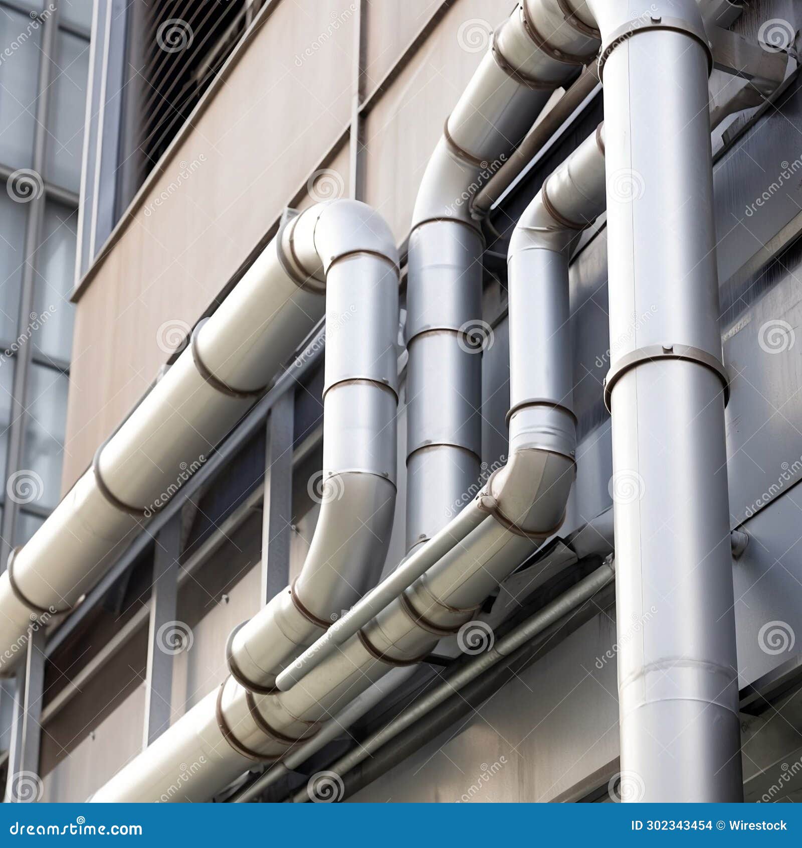 AI Generated Illustration of an Industrial Building, Featuring a Wide ...