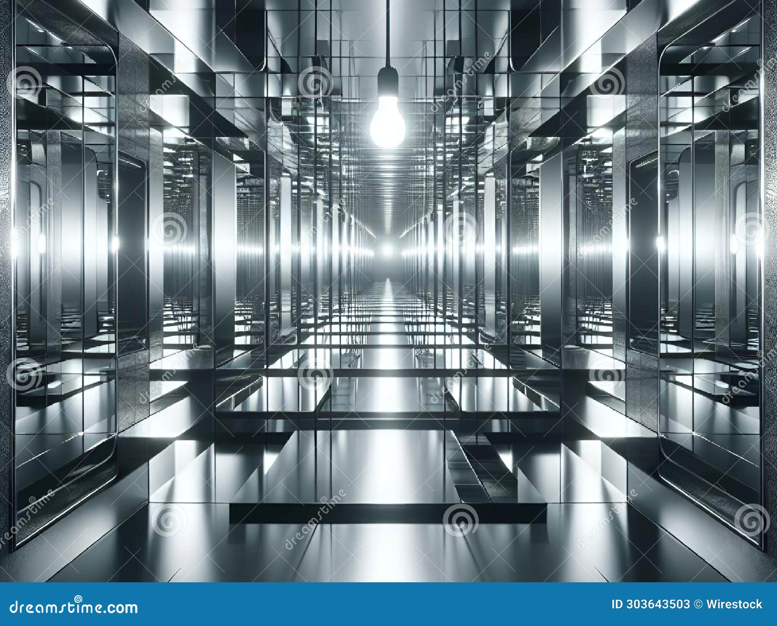 AI Generated Illustration of an Infinity Mirror Room Stock Illustration ...