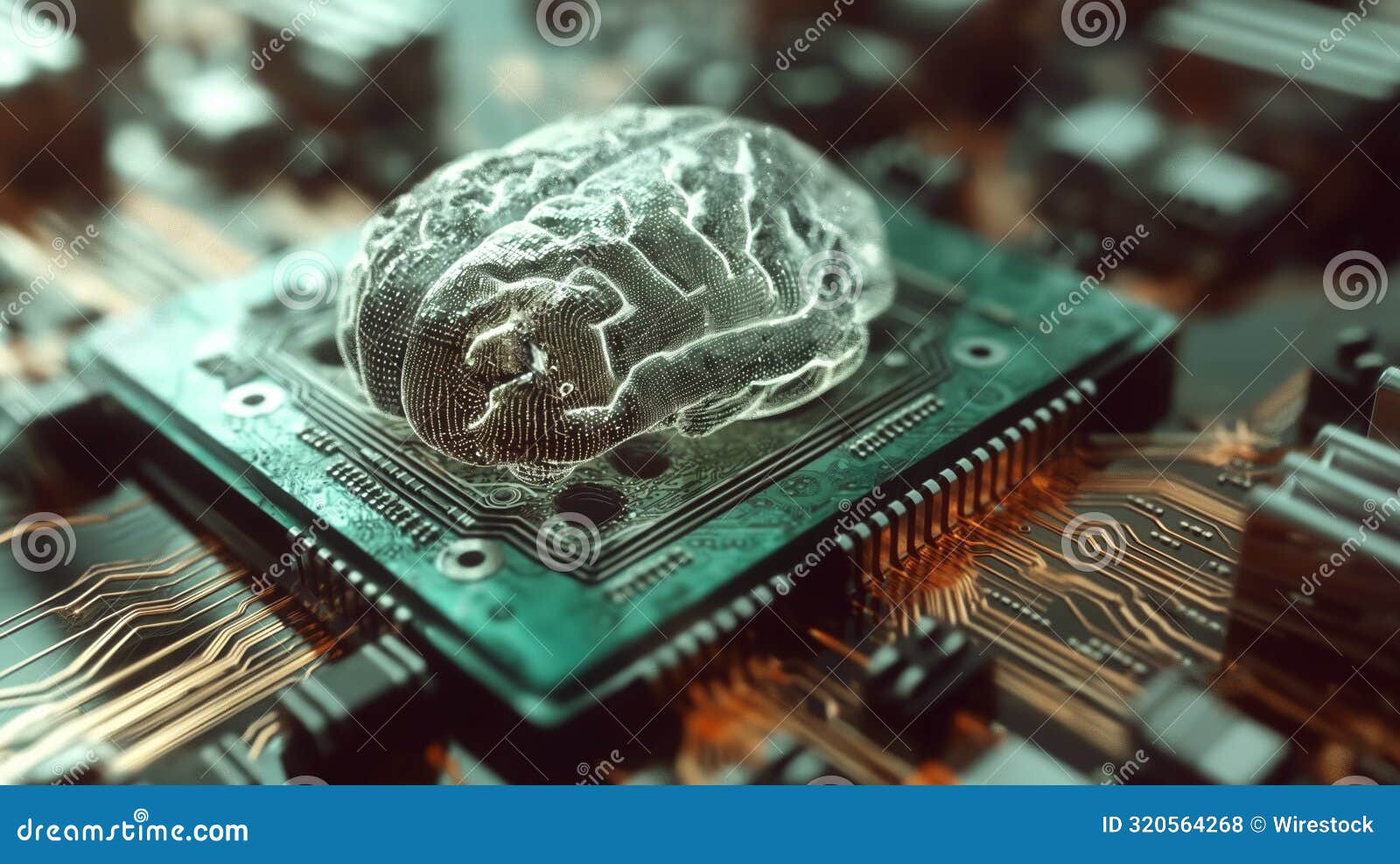 AI Generated Illustration of an Innovative Brain Stock Photo - Image of ...