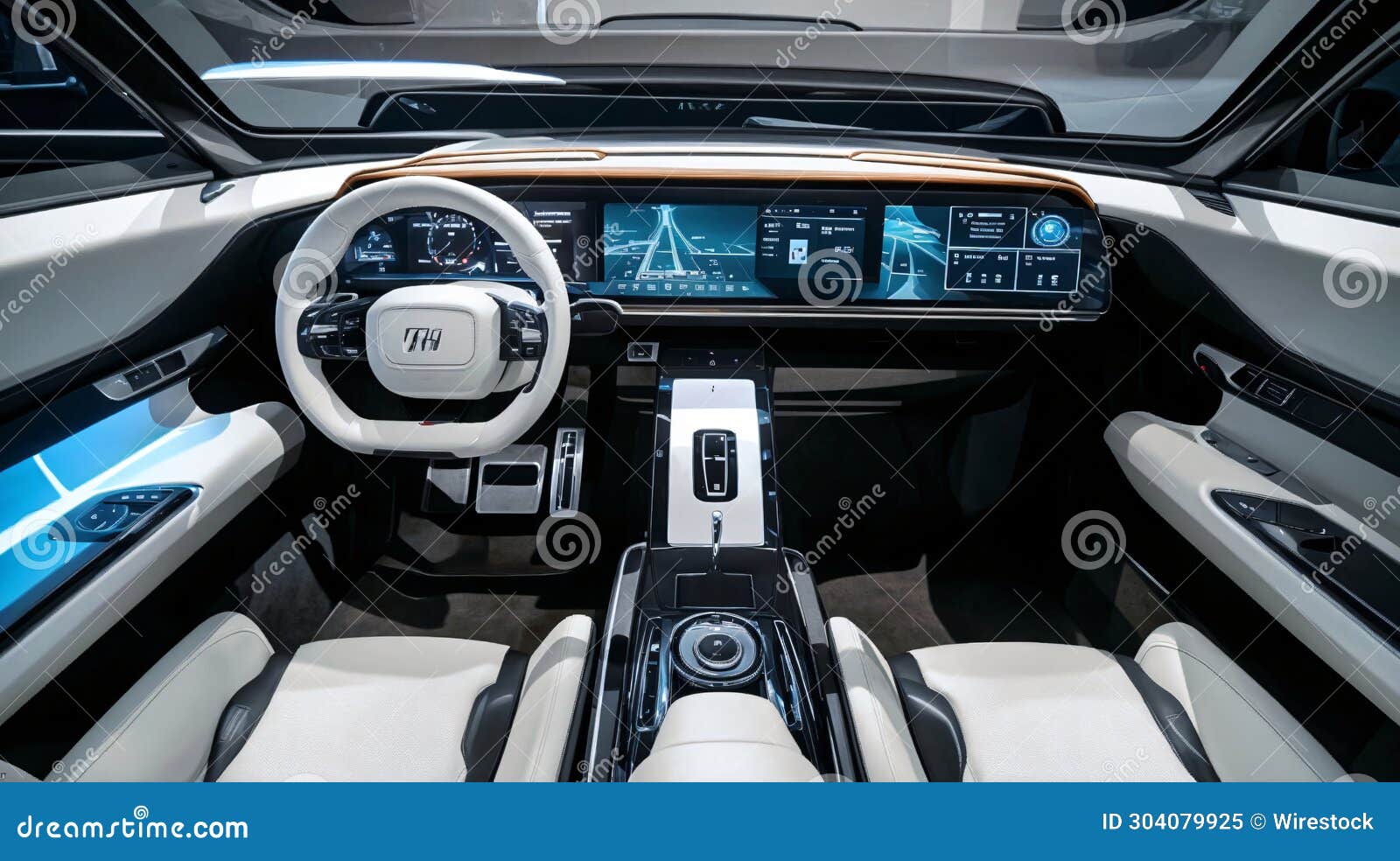 AI-generated Illustration of an Innovative EV Interior Stock Image ...