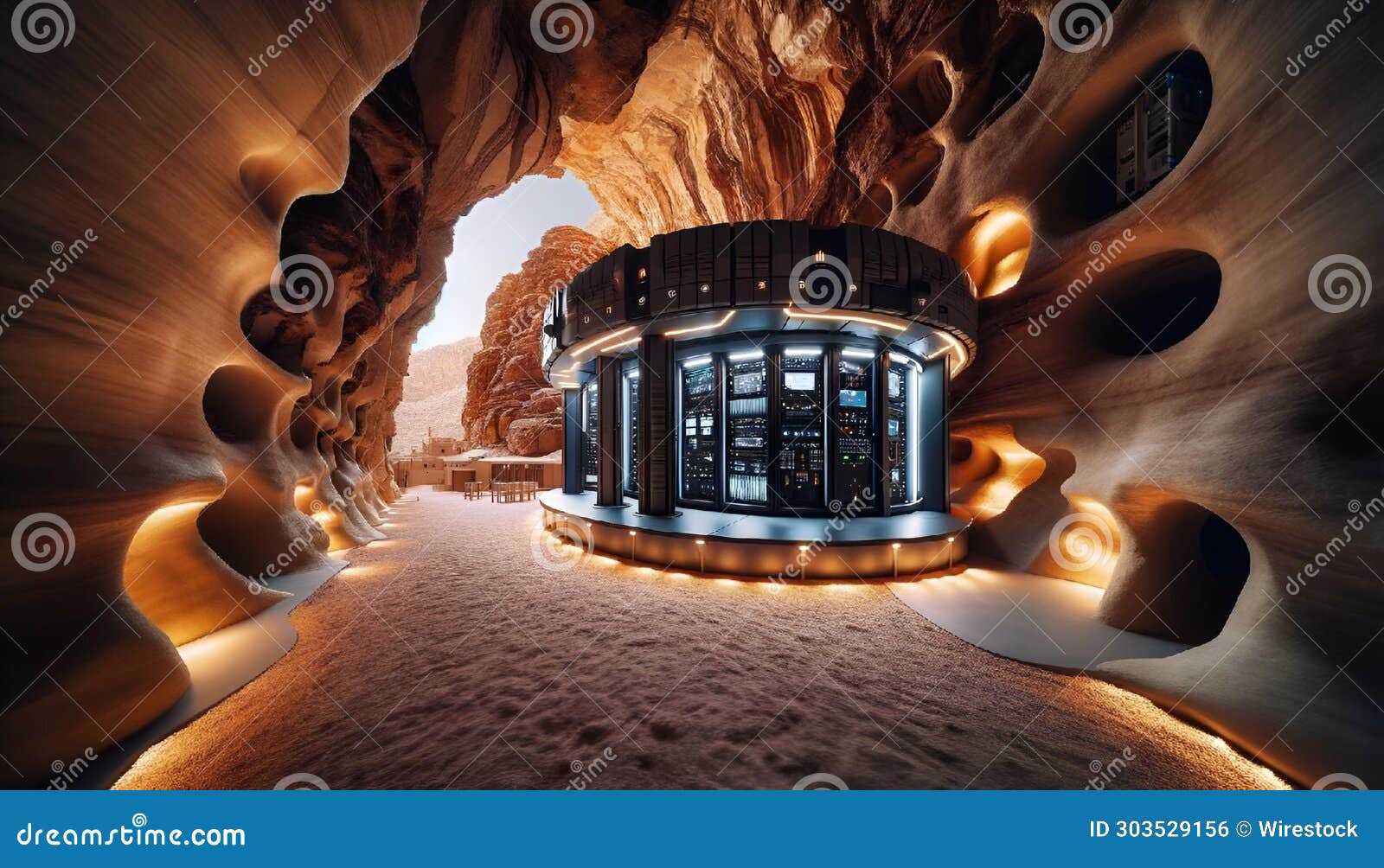 The Inside a Hidden Underground Bunker in the Desert Oasis Stock ...