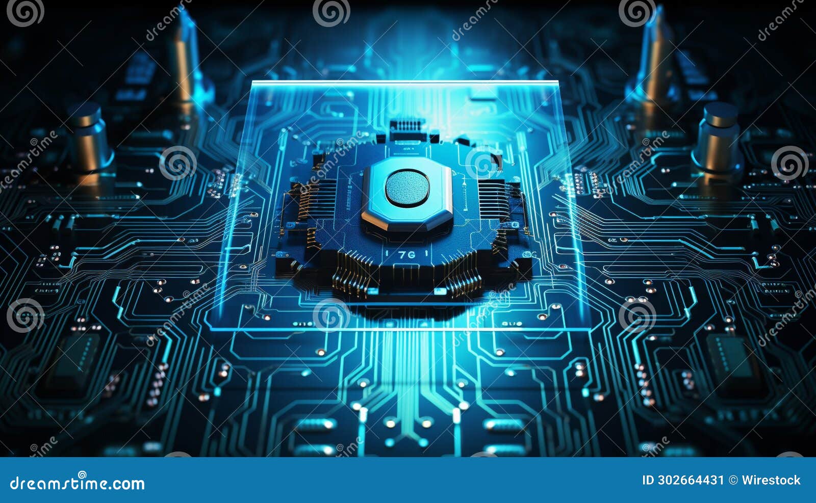 AI-generated Illustration of an Intel Processor, Mounted on a Computer ...
