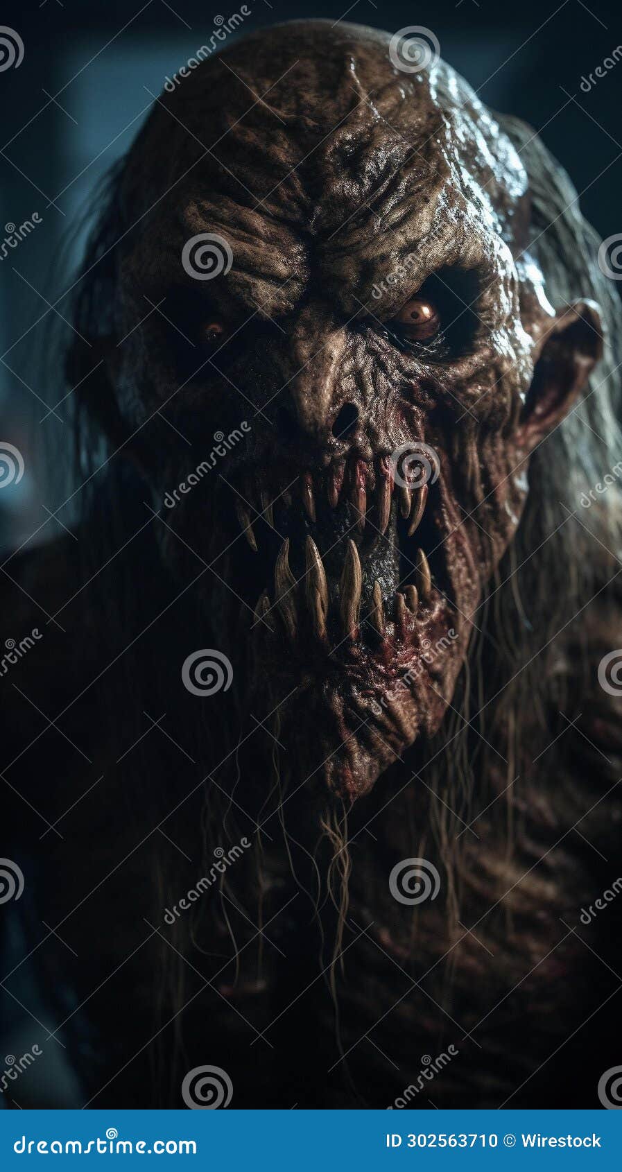 AI Generated Illustration of an Intimidating Creature with Sharp Teeth ...