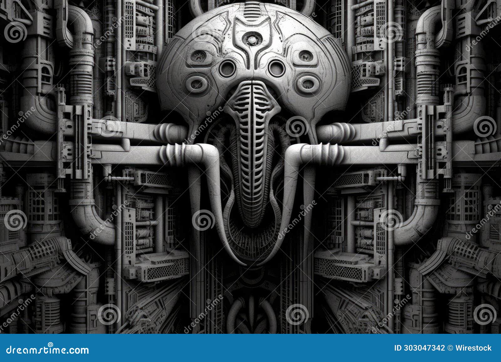 AI Generated Illustration of an Intricate Labyrinth with an Alien ...