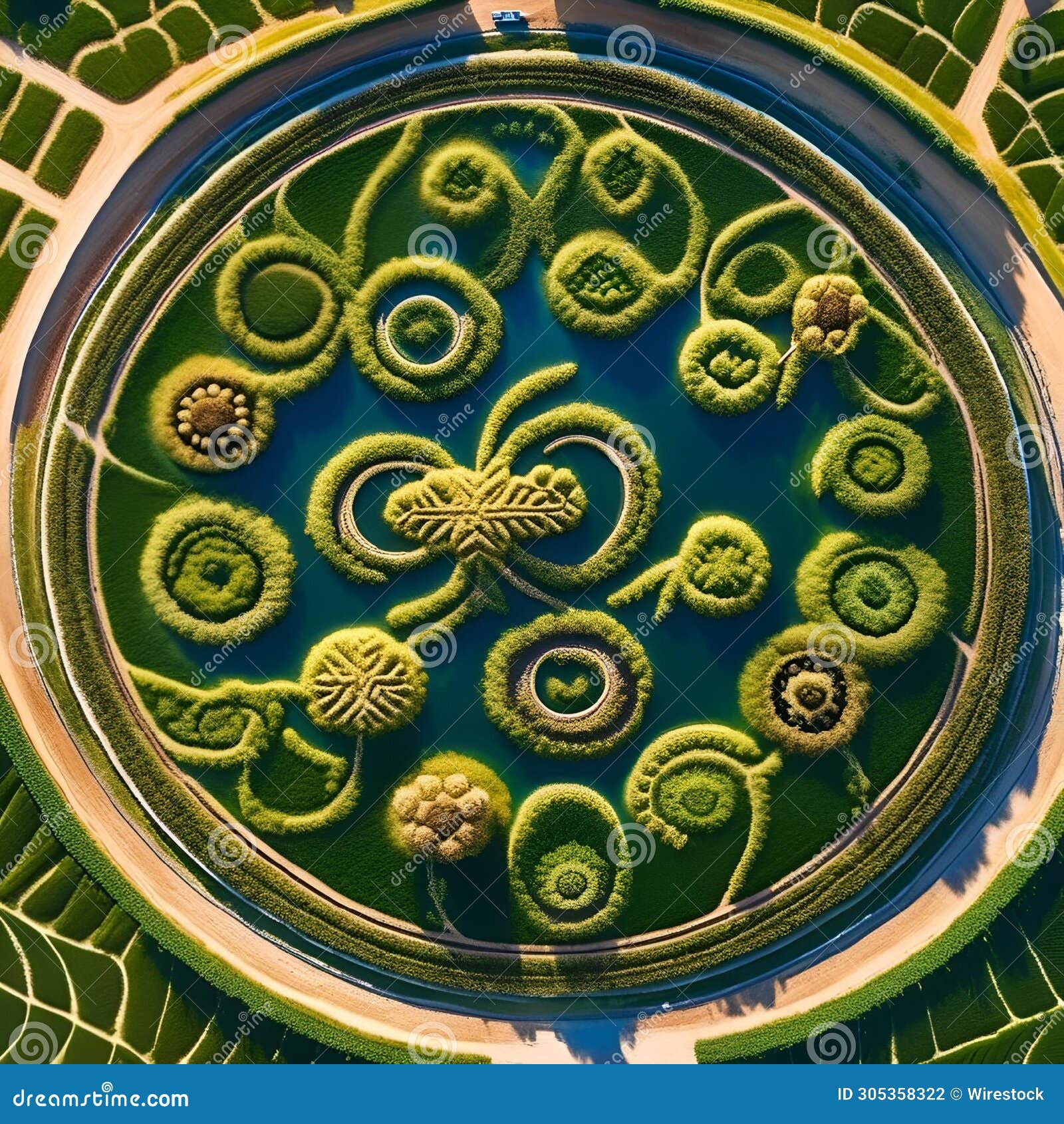 AI Generated Illustration of an Intricately Designed Circular Maze ...