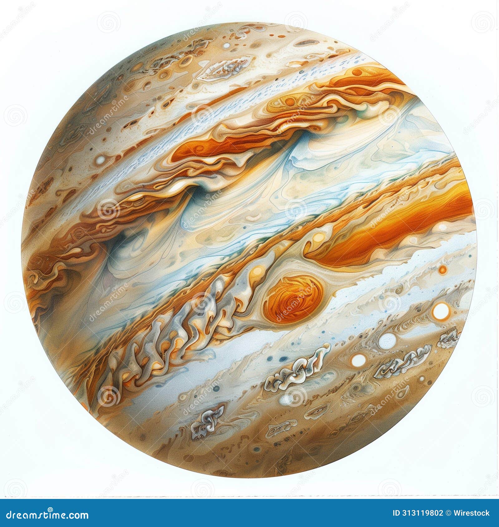 AI-generated Illustration of Jupiter on a White Background Stock Photo ...
