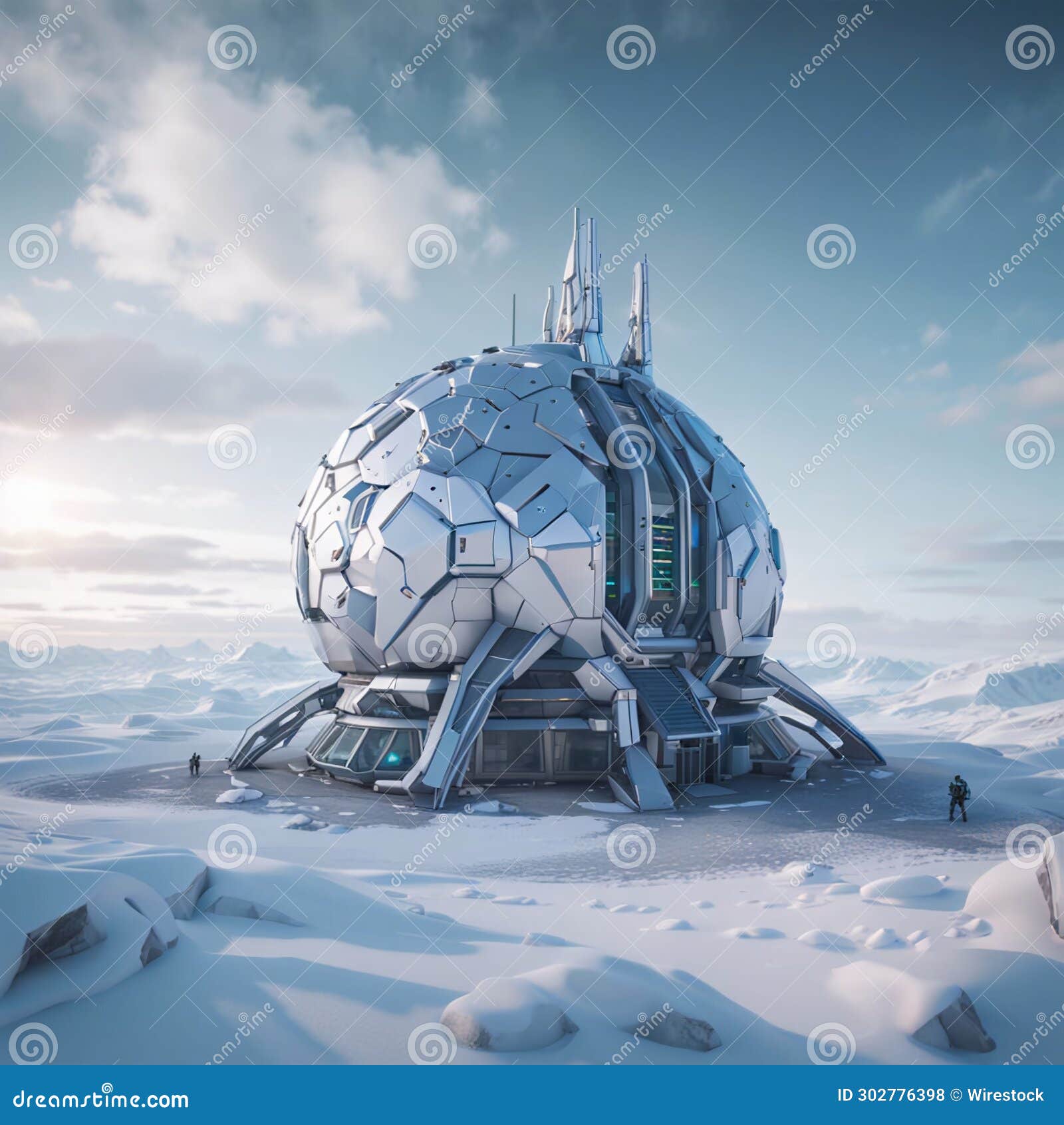 The World S Largest Space Station, Called a Dome Stock Illustration ...