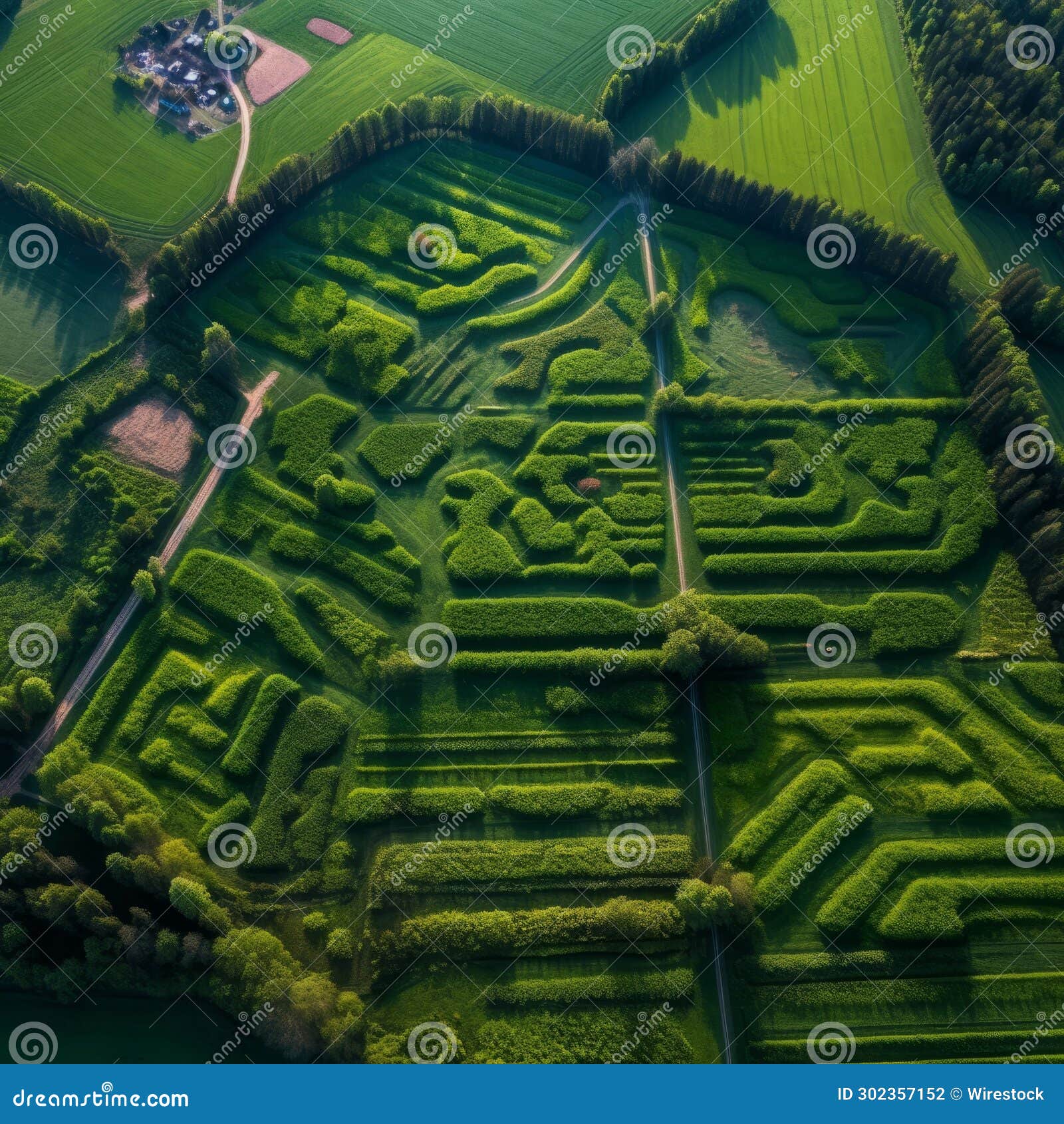 AI Generated Illustration of a Large Maze, a Complex Network of ...