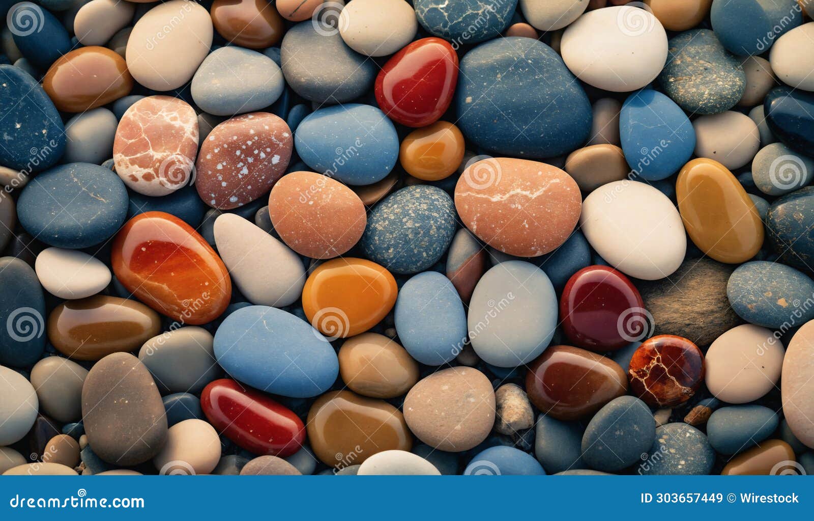 AI Generated Illustration of a Large Pile of Multi-colored Pebbles and ...