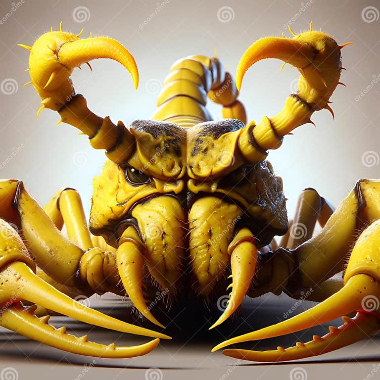AI Generated Illustration of a Large Yellow Devil with a Distinctive ...