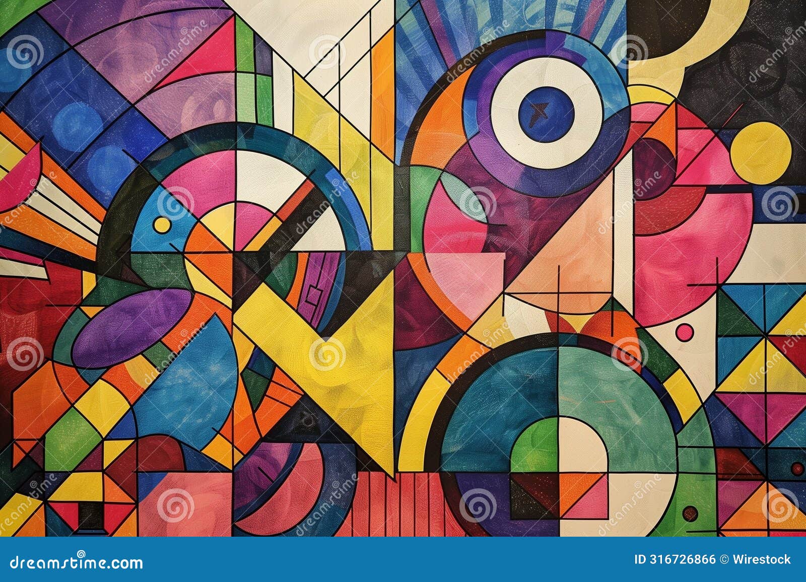 AI Generated Illustration of a Line Art Composition with Geometric ...