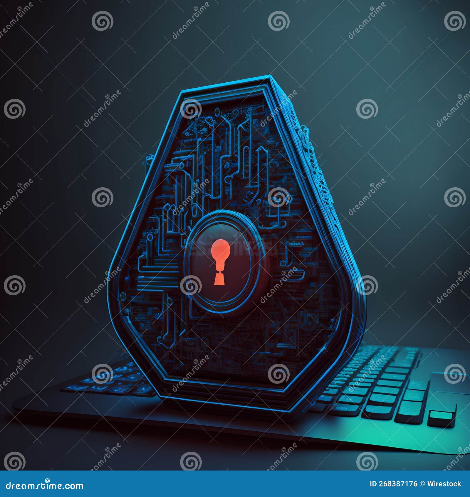 AI Generated Illustration of a Lock in the Cyberspace - the Concept of ...