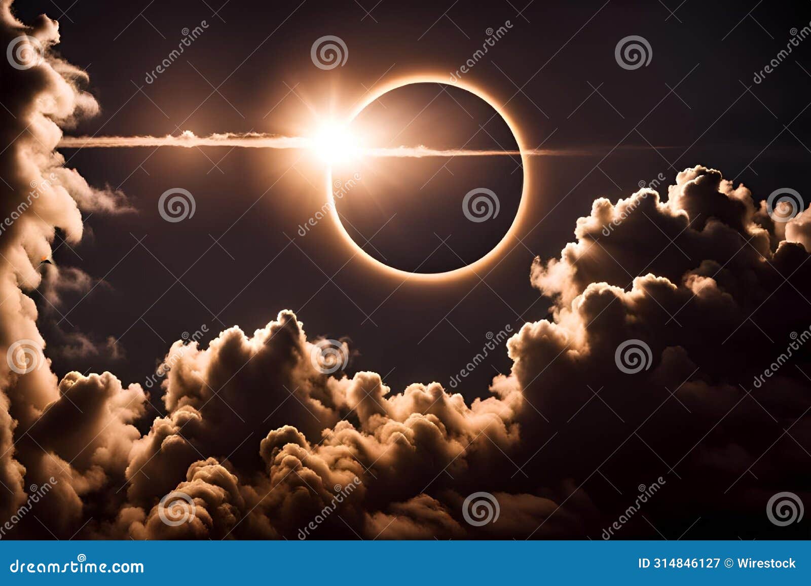 AI Generated Illustration of a Lunar Eclipse in a Red Sky Stock Illustration - Illustration of ...