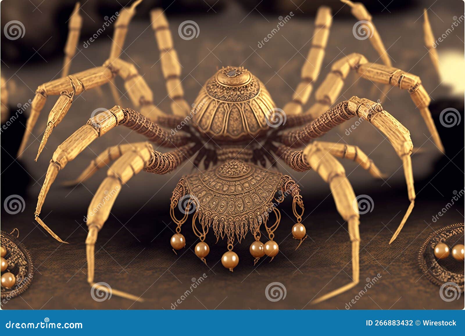 AI-generated Illustration of a Luxury Gold Spider Stock Illustration ...