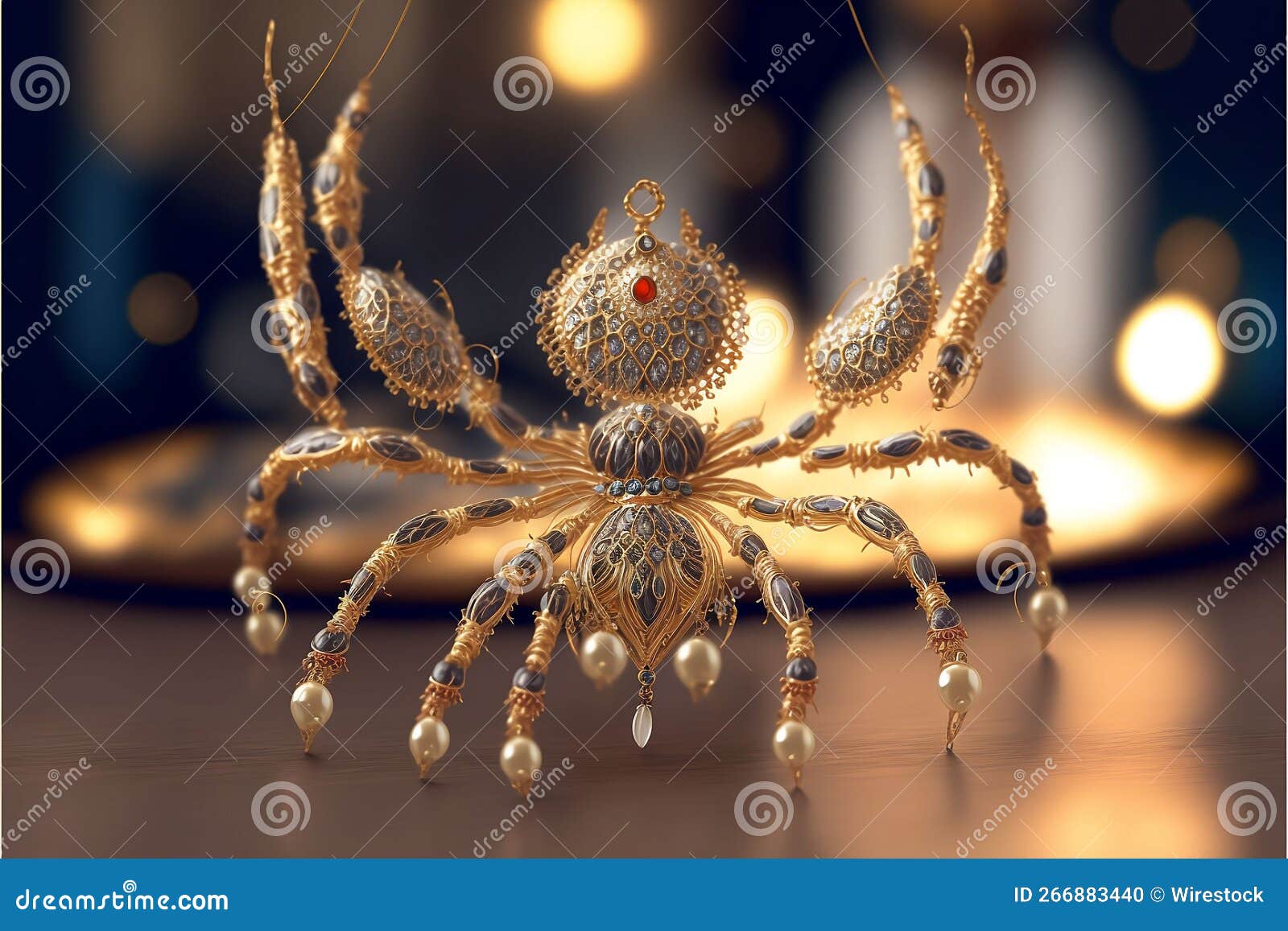 AI-generated Illustration of a Luxury Gold Spider Stock Illustration ...