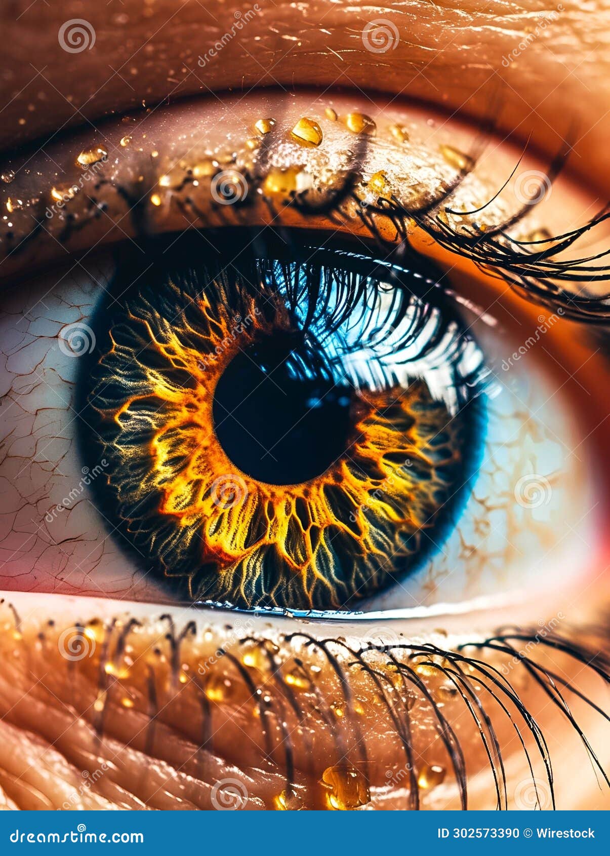 AI-generated Illustration of a Macro Shot of a Beautiful Hazel Eye ...