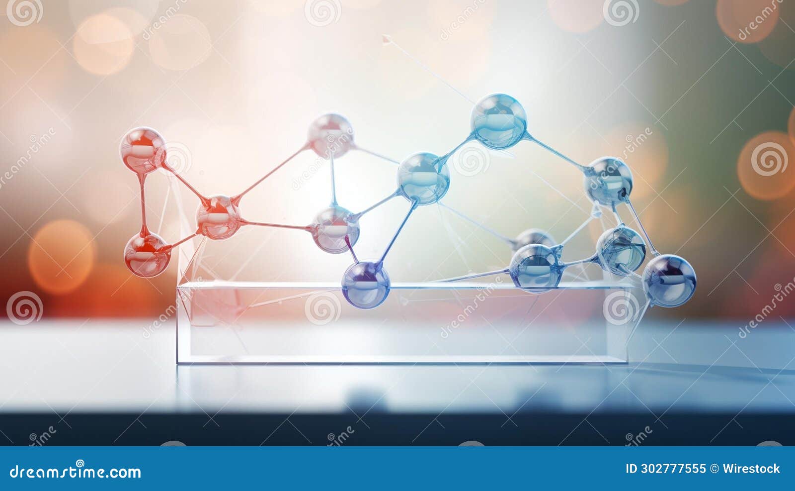 Ai Generated Illustration of a Macro of Various Molecules on a Blurred ...