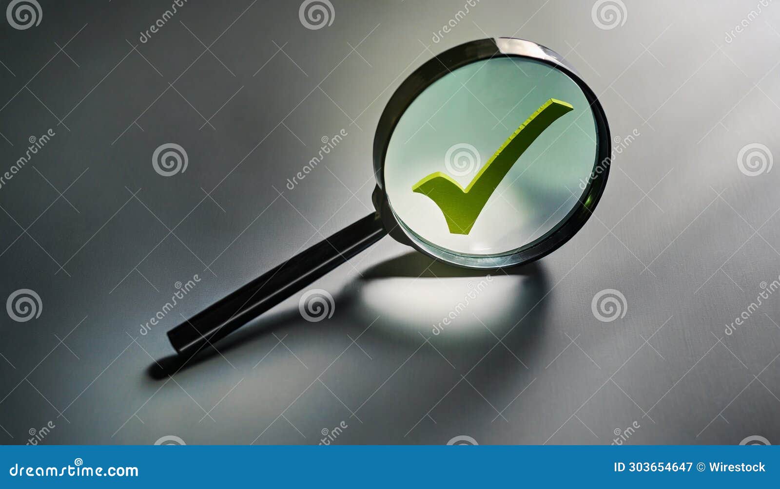 AI Generated Illustration of a Magnifying Glass with a Green Checkmark ...