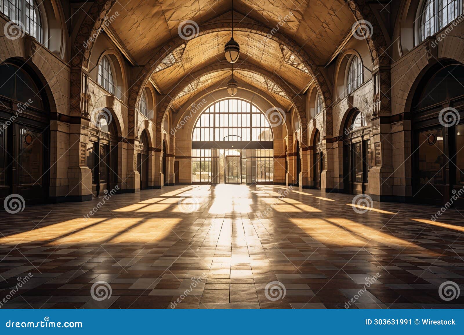 AI Generated Illustration of a Building at Dawn, Featuring Stunning ...