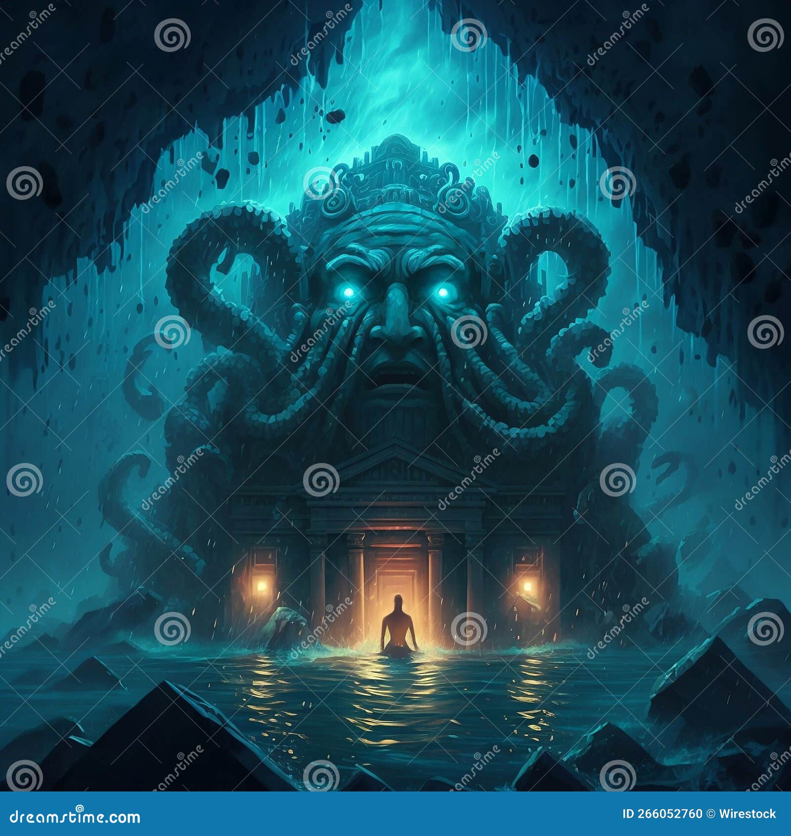 AI Generated Illustration of a Man Standing Against the Doors of a ...