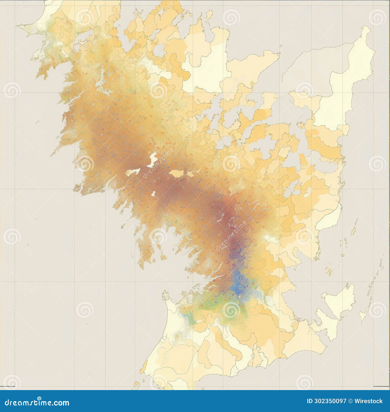 AI Generated Illustration of a Map Depicting the Distribution of Water ...