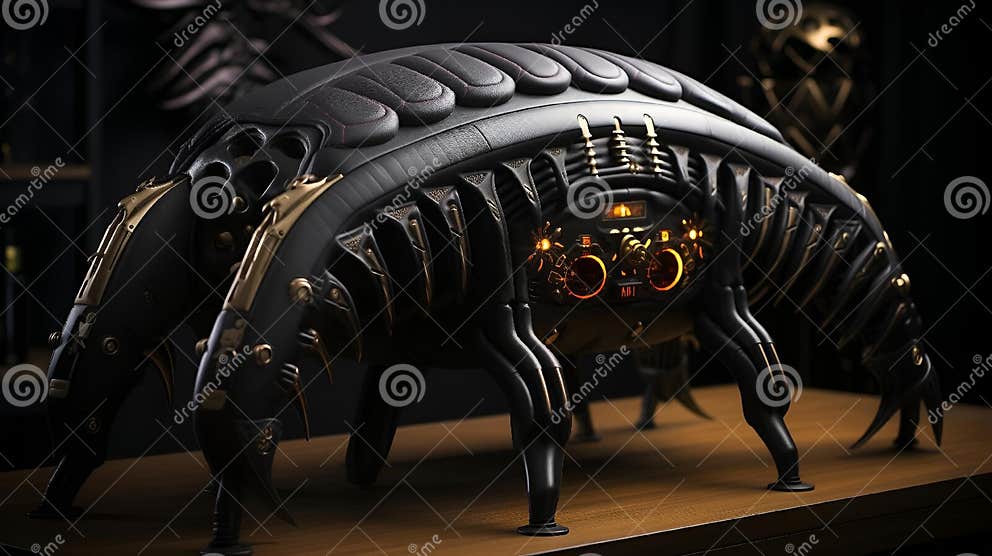 AI Generated Illustration of a Mechanical Clock Crafted from ...