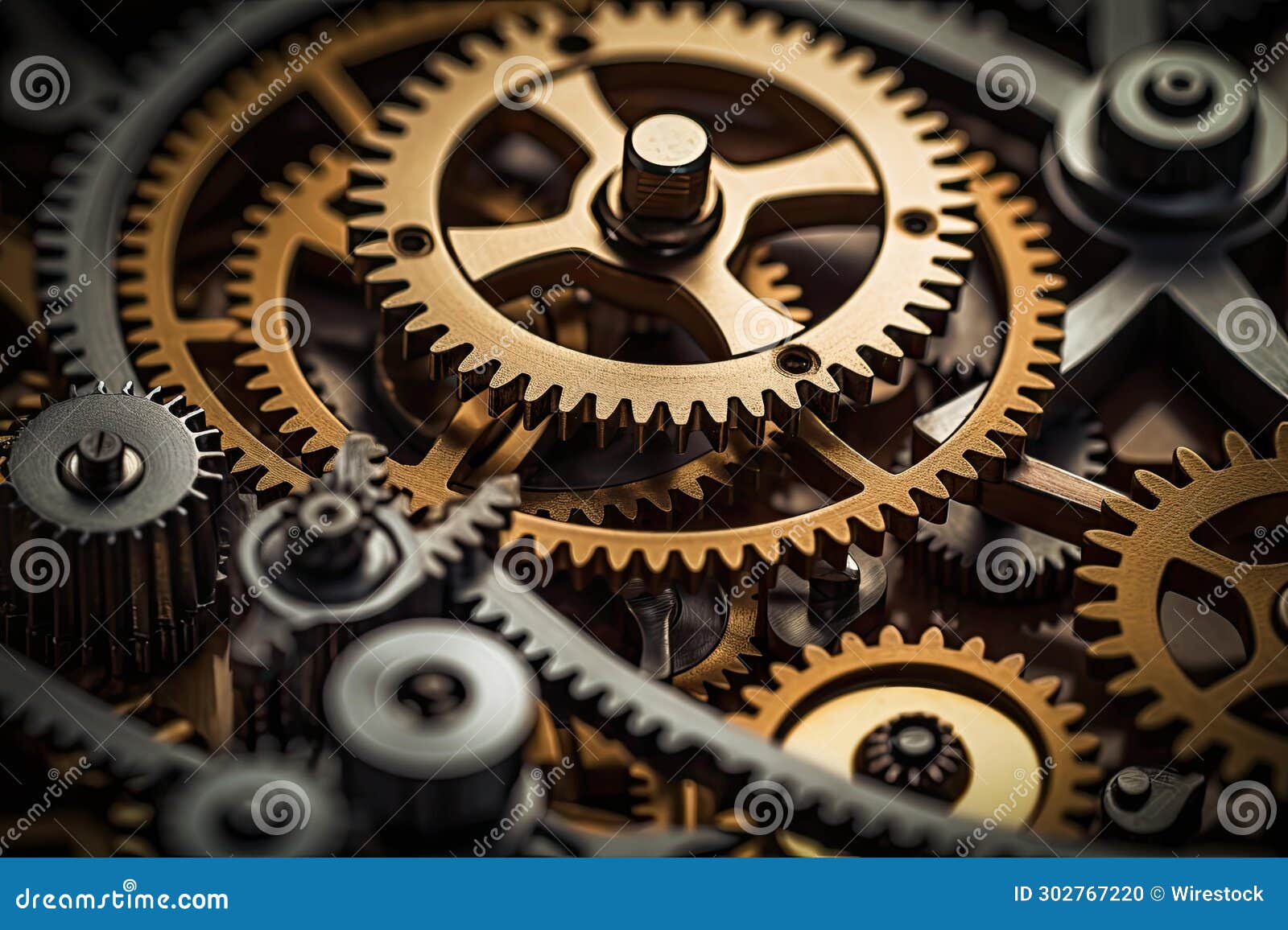 AI Generated Illustration of a Mechanical Gear System Featuring Several ...