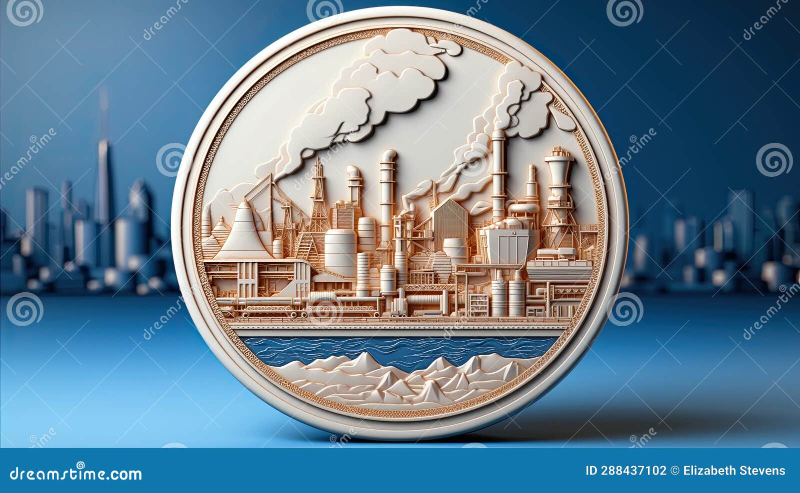 A Modern Manufacturing Complex Cast in Metal Stock Photo - Image of ...