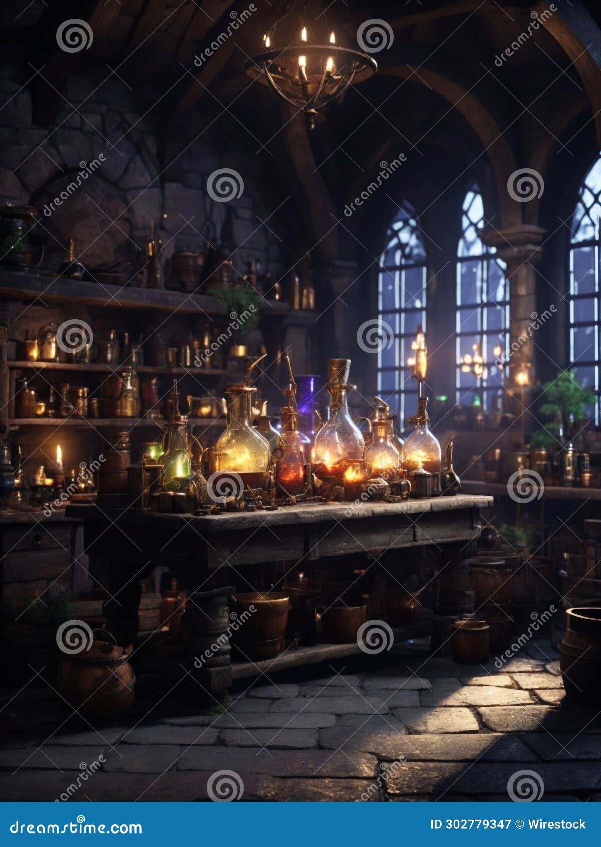 Alchemy Laboratory Equipment Sketch. Magic, Witchcraft And Mysticism ...