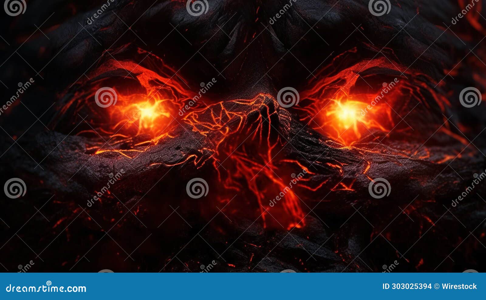 AI Generated Illustration of a Menacing Eyes Composed of Fire and ...