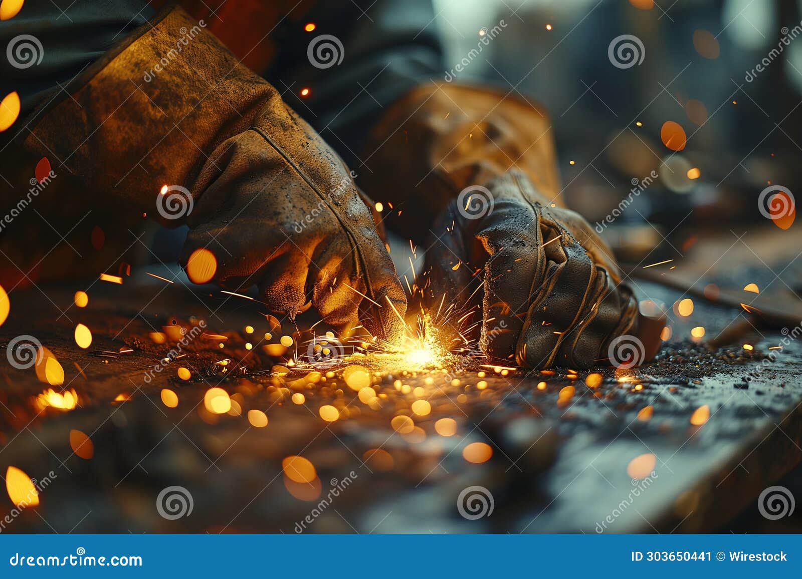 AI Generated Illustration of a Metalworker Welding a Sheet of Steel ...
