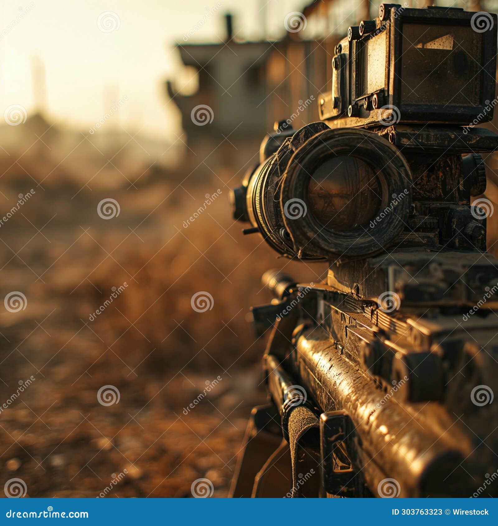 AI Generated Illustration of a Military Rifle with a Visor, Perspective ...