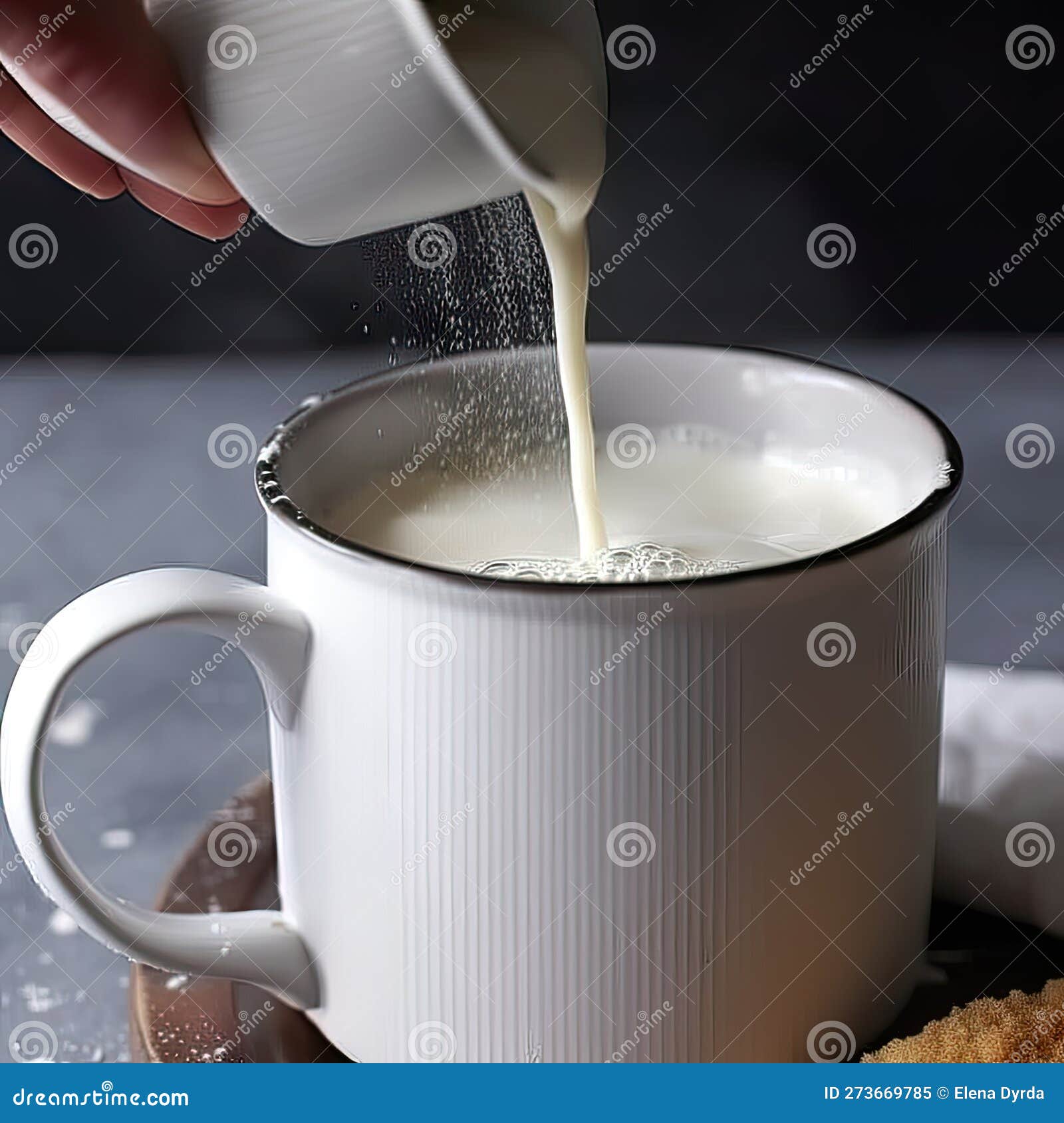 AI Generated Illustration, Mixing the Cake Mixture with Milk into a Mug ...