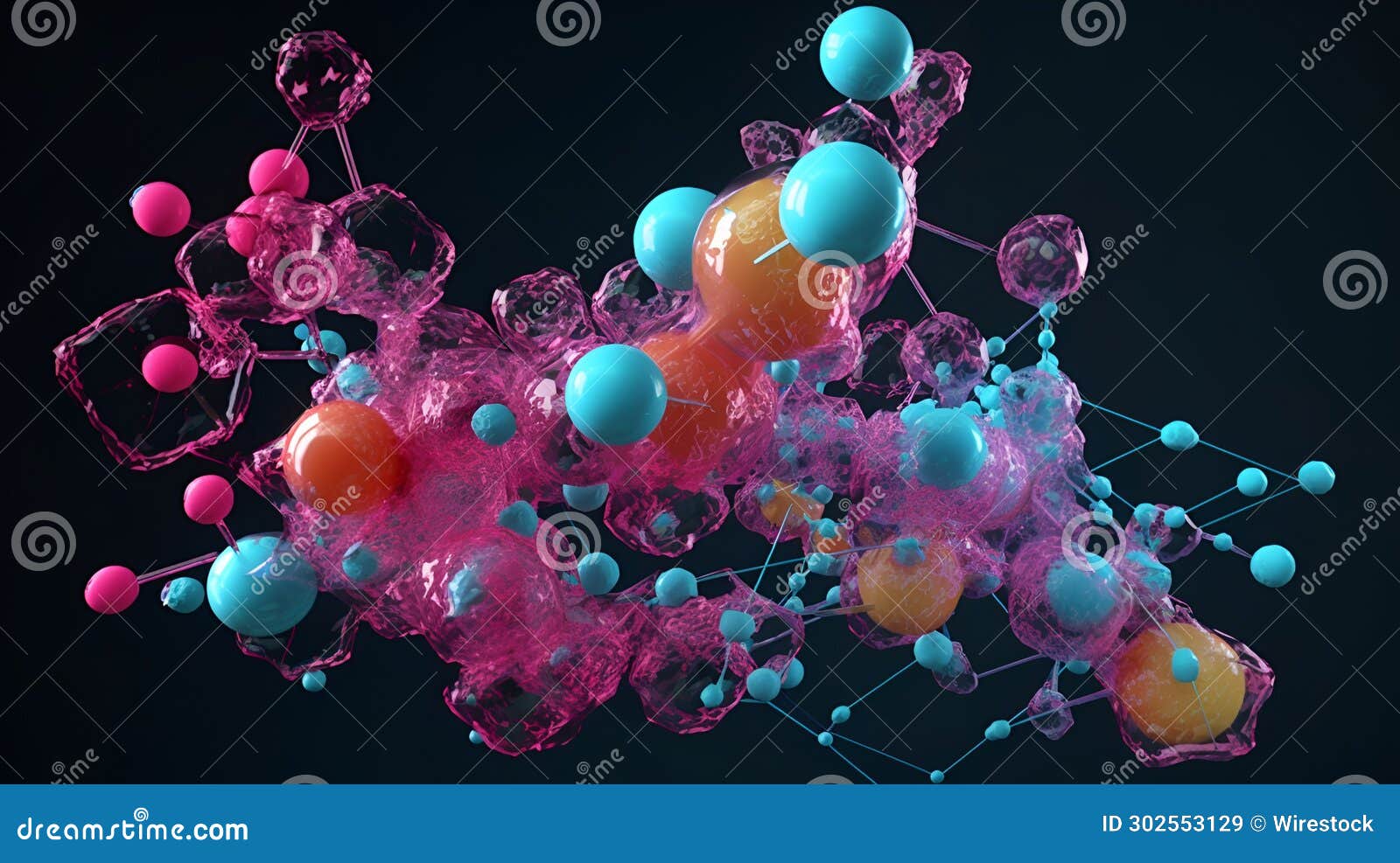 AI Generated Illustration of Molecule Bonds, Diagrammatic Stock ...