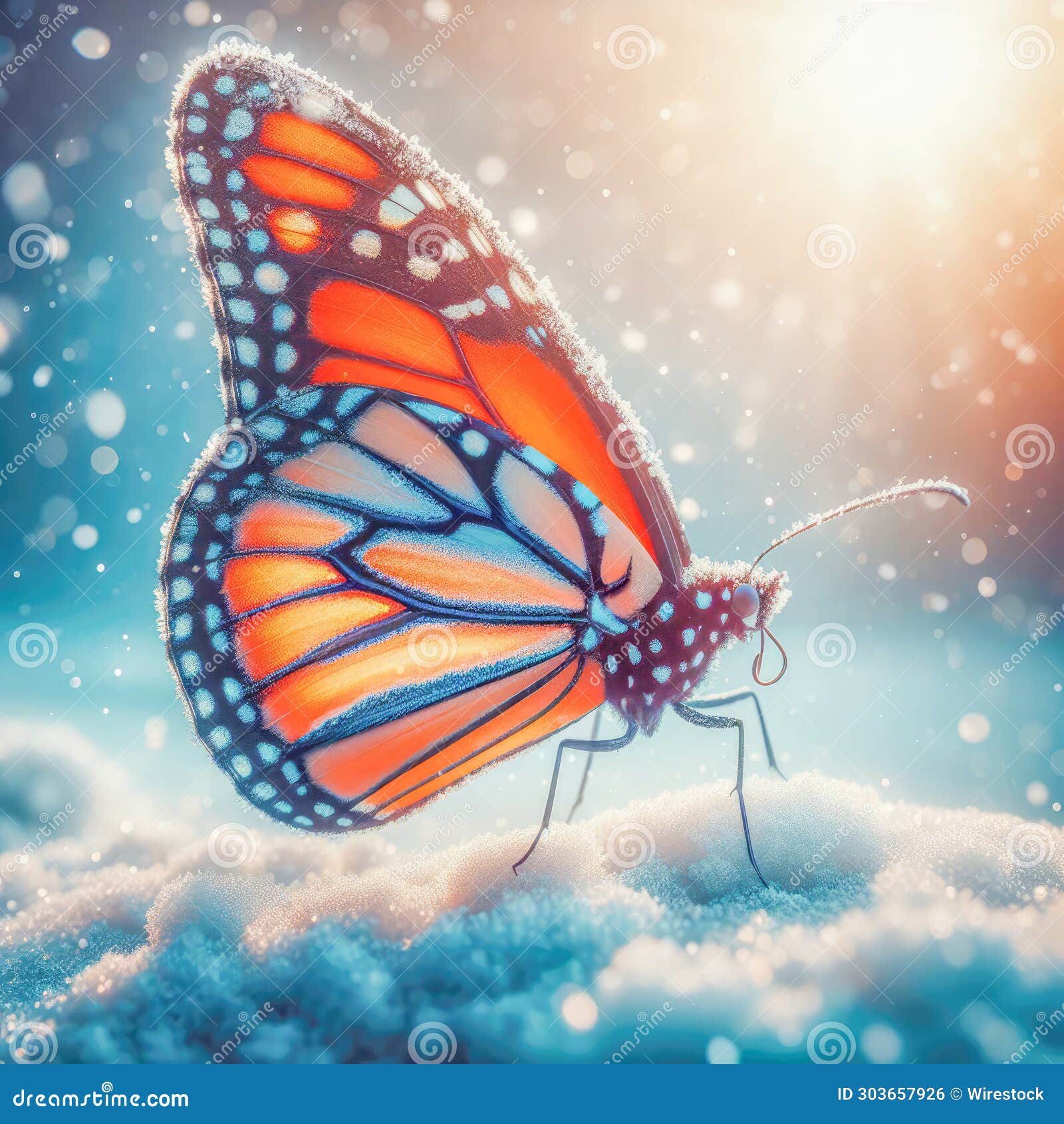 AI Generated Illustration of a Monarch Butterfly (Danaus Plexippus) on ...